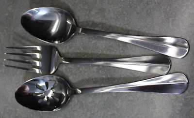 International Silver SIMPLICITY Pierced Spoon Cold Meat serving Fork ...