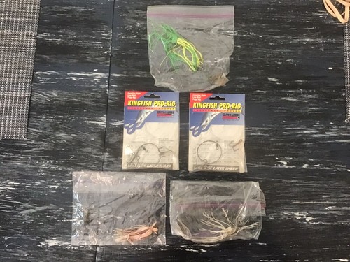 5 New Kingfish Mackerel Rigs Live Bait King Busters 3 Skirted And 2 Non ...