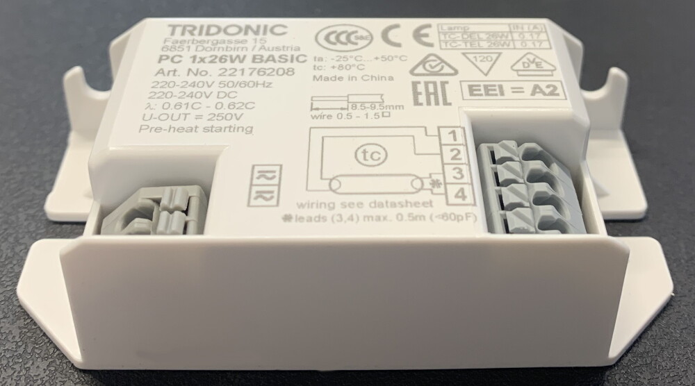 TRIDONIC DIGITAL BALLAST PC 1x26 WATT FLUORESCENT 2D/PL 26W/28W ...