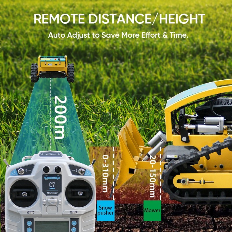 Remote Lawn Mower Control Electric & Gasoline Grass Weeding Machine ...