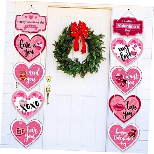 , Pink Conversation Heart Door Banner - 5 Feet, No DIY | Happy ...