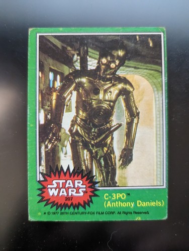 1977 Topps Star Wars #207A Anthony Daniels C-3PO OBSCENE " ERROR CARD ...