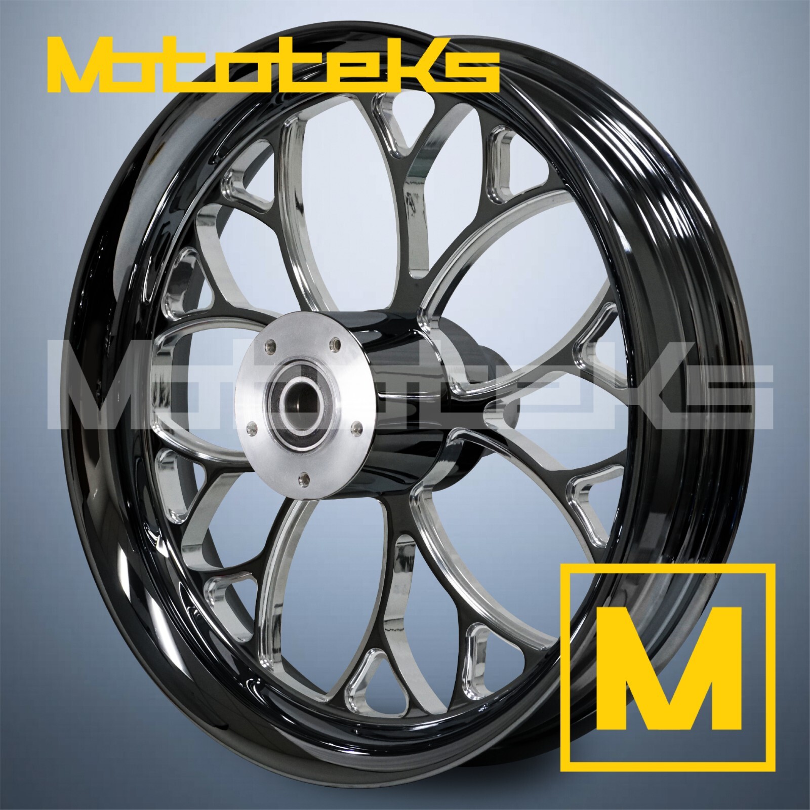 16" 16x3.5 VIRUS MAG WHEEL BLACK MACHINE FOR HARLEY TOURING BAGGER REAR ...