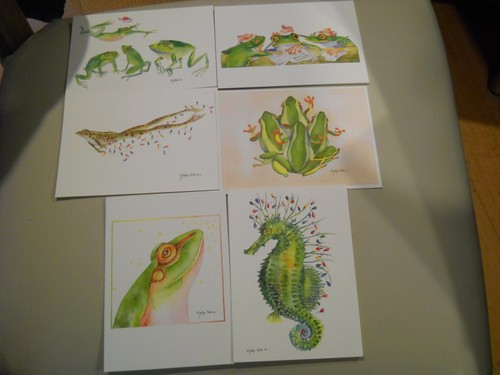 6 pcs Crane Creek Graphics Holiday Frogs Christmas Greeting Cards | eBay