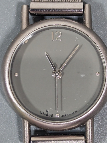 Visage Gray Dial Round Silver Tone Case Mesh Stainless Steel Band Watch ...