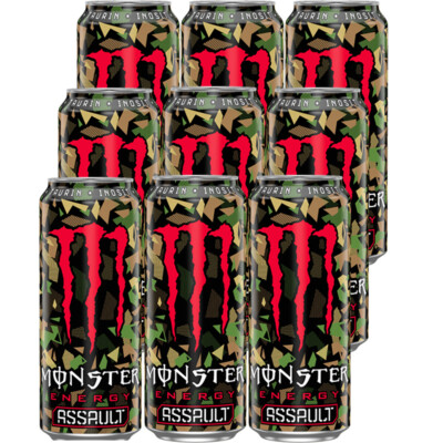 Monster Assault koffeinhaltiges Erfrischungsgetränk 500ml 9er Pack ...