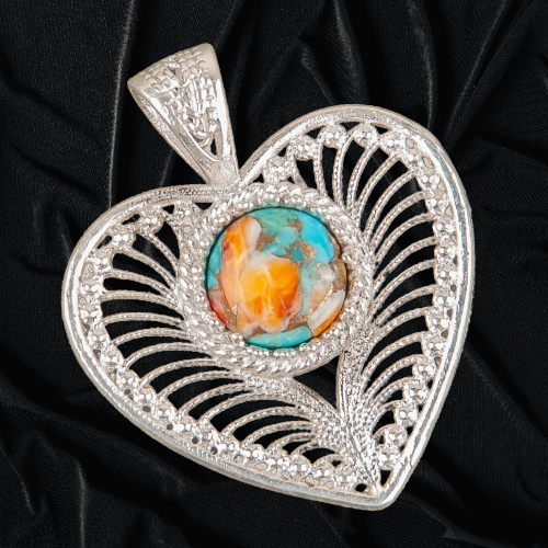 Spiny Oyster Turquoise Stone Handmade Jewelry 925 Sterling Silver ...