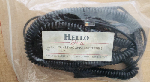 Hello Direct 20Ft (3.5mm) AMP Headset Cable | eBay