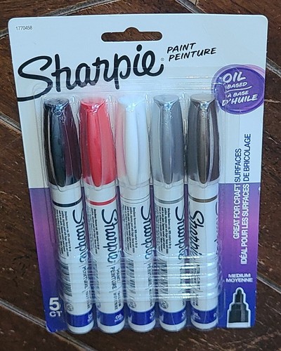 Sharpie 5ct Oil Based Paint Markers ~MEDIUM~ Marks on Wood & Glass ...