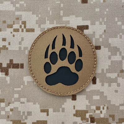 Bear Paw Patch Coyote Desert Tan Brown Morale IR - Hook & Loop | eBay