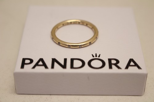 PANDORA 14K Simple Sparkling Gold Droplets Stackable Ring 585 in Box ...