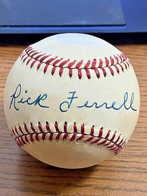 RICK FERRELL 6 SIGNED AUTOGRAPHED OAL BASEBALL! Red Sox, Browns! | eBay