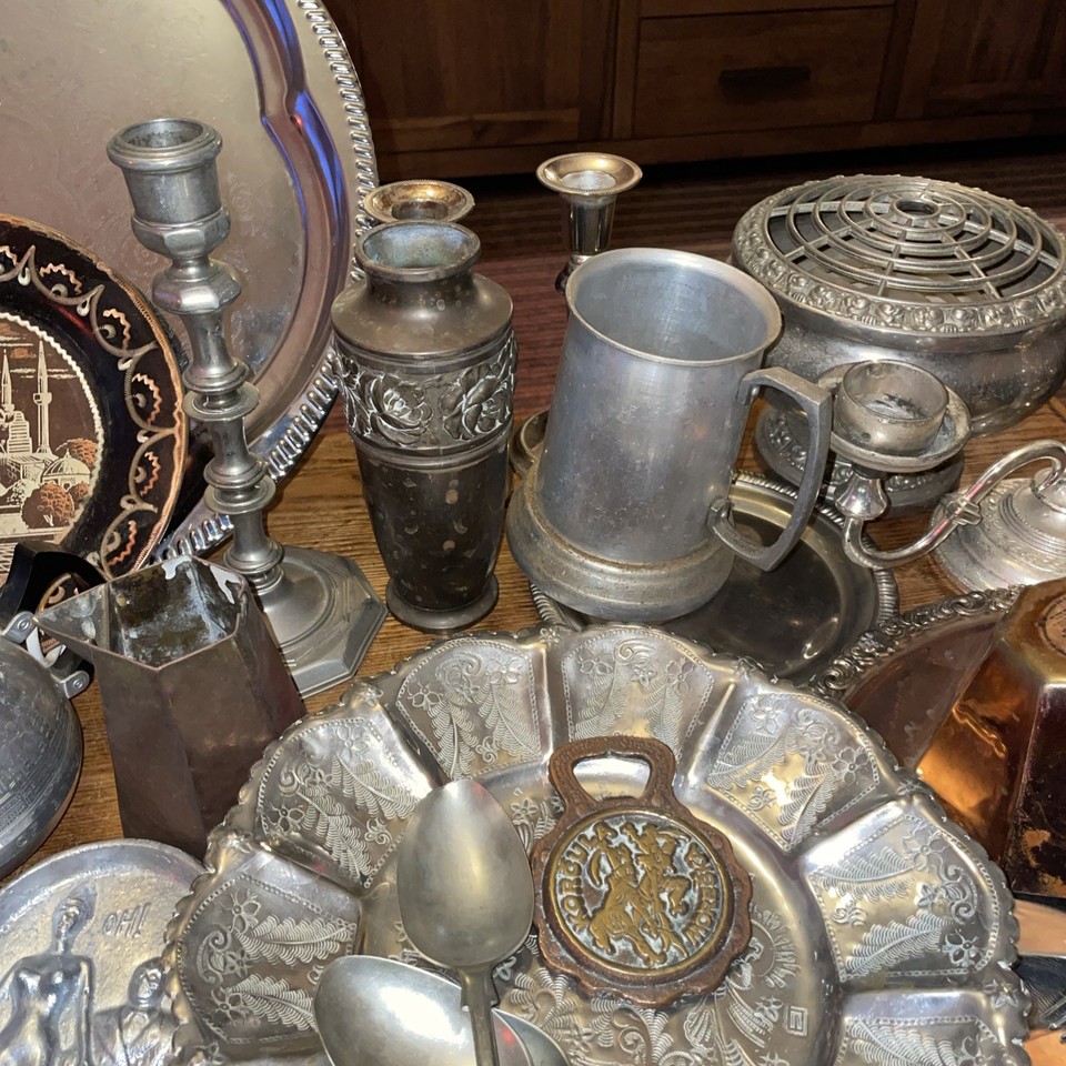 6kg Mixed Scrap Metal Job Lot Silver Plate on steel /EPNS/brass No ...