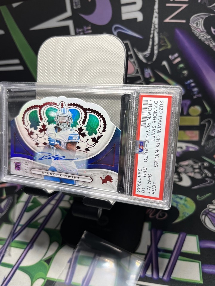 D'ANDRE SWIFT 2020 PANINI CROWN ROYALE AUTOGRAPH RC /35 PSA 10 Gem MT ...