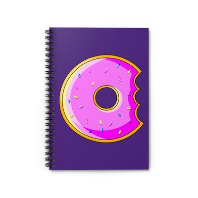 Lined Spiral Notebook - Journals Notebook - Pink Pastel Cartoon Donut ...
