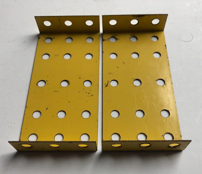 Working♡ 2 Gilbert Erector Yellow MC Base Plates Sharp EndCorners 9 ...