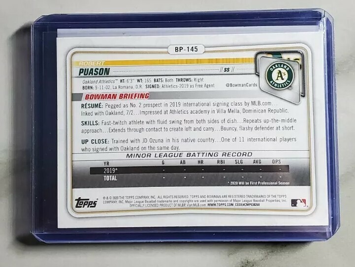 (6x) 2020 Bowman Robert Puason rookie rc #145 lot athletics | eBay