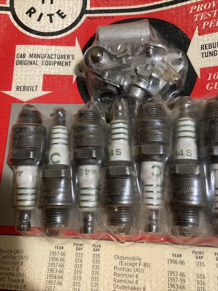 VINTAGE NOS TUNE IT RITE COMBINATION KIT SPARK PLUGS 1957-1966 TUNGSTEN ...