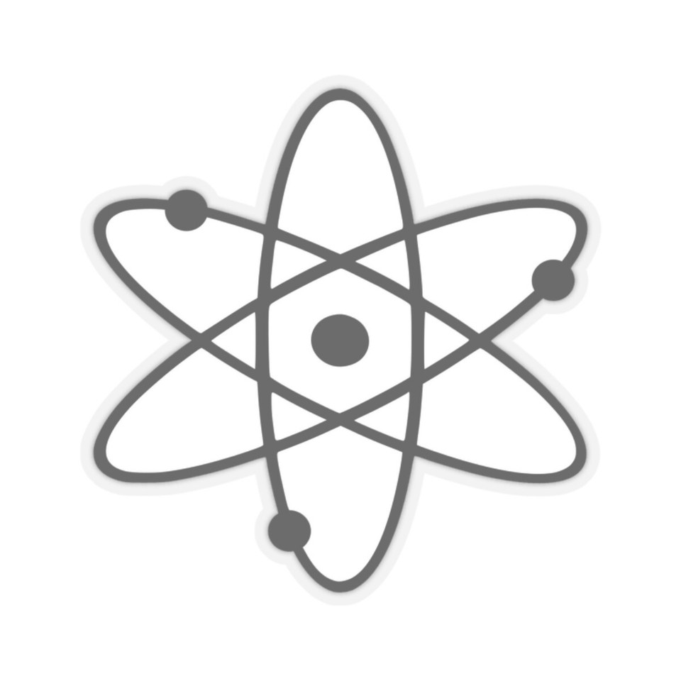 Atomic Material Atom Label Warning Logo Science Kiss-Cut Sticker Vinyl ...