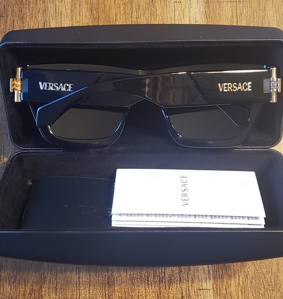 VERSACE VE4464 GB1 87 Black Dark Grey Men's 55 mm Sunglasses - See ...