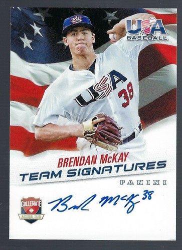 2015 Panini USA Baseball Collegiate Team Signatures Brendan McKay 001/ ...