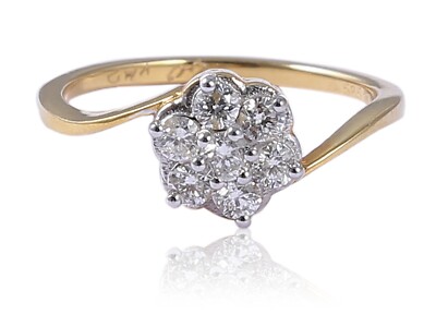 Hallmark 18ct Yellow Gold 1/2 TCW Round Brilliant Diamonds Women ...
