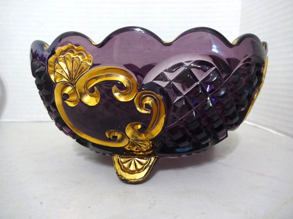 EAPG McKee/Riverside GLASS Croesus Amethyst Bowl 8" C. 1898 | eBay