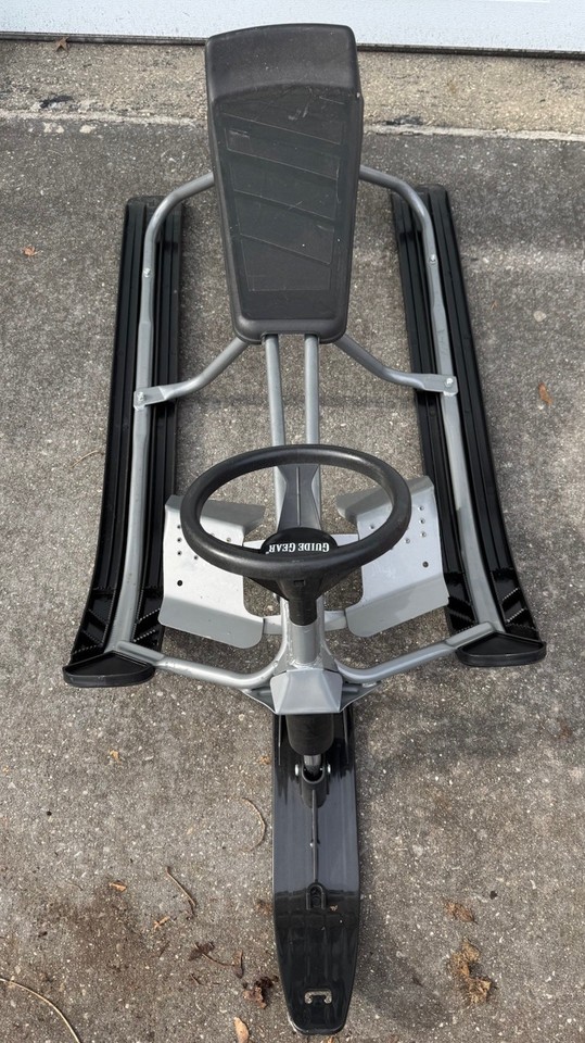 Guide Gear Heavy Duty Snow Racer Sled w Steering Wheel & Foot Brakes ...