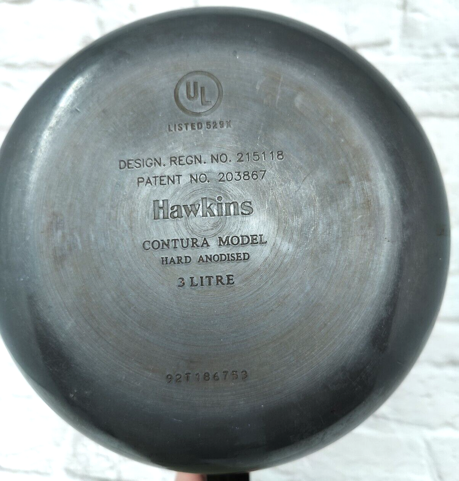 Hawkins Hard Anodized Pressure Cooker 3 Liter Contura Black Cookware ...