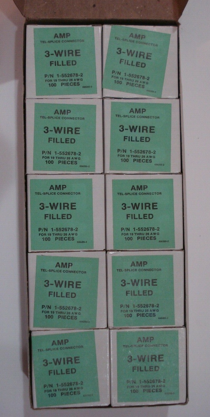 Telephone Cable Splicing Amp 3 Wire Filled Tel-Splice Connector 19-26 1 ...