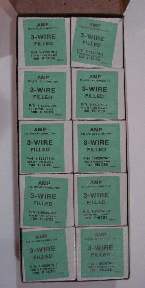 Telephone Cable Splicing Amp 3 Wire Filled Tel-Splice Connector 19-26 1 ...