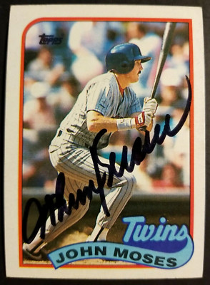 John Moses Minnesota Twins 1989 Topps #72 Autographed Baseball Card | eBay