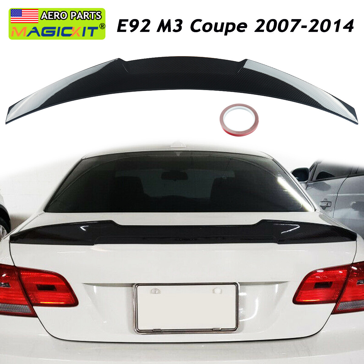 Carbon Fiber Pattern Trunk Spoiler For BMW 07-14 E92 335i M3 Coupe ...