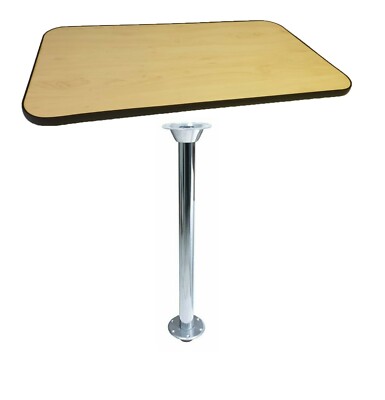 MAPLE TABLE & BLACK TRIM + FLOOR MOUNT ISLAND FREE STAND LEG | eBay UK