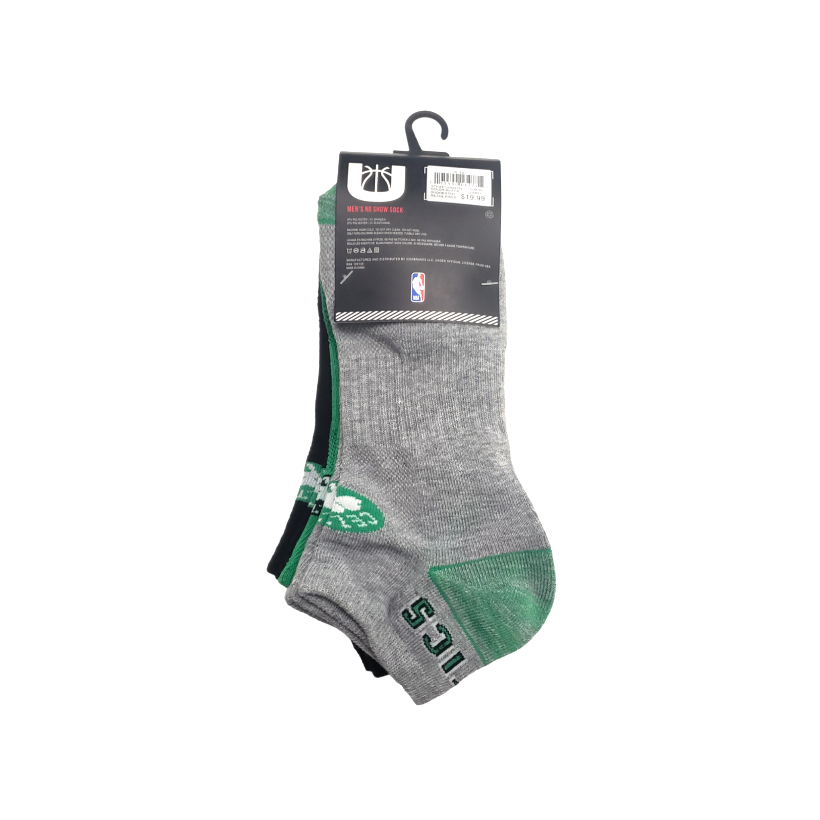 Boston Celtics NBA Men's Ultra Game No Show Socks Black / Green 3-Pack ...