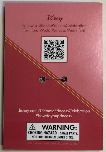 Disney Ultimate Princess Celebration World Princess Week Pin Back ...