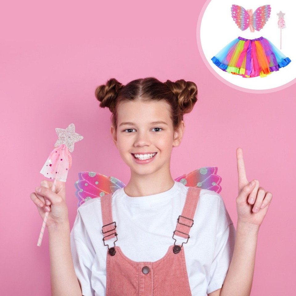 1 Set 3pcs Fairy Stick Set Kids Costume Wing Skirt Supplies | eBay ...