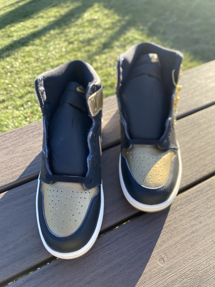 Nike Air Jordan 1 Men Size 10 Black/Metal Gold Sail DZ5485-071 Size M10 ...