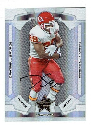Dantrell Savage 2008 Leaf Rookies and Stars Longevity Rookie Autograph ...
