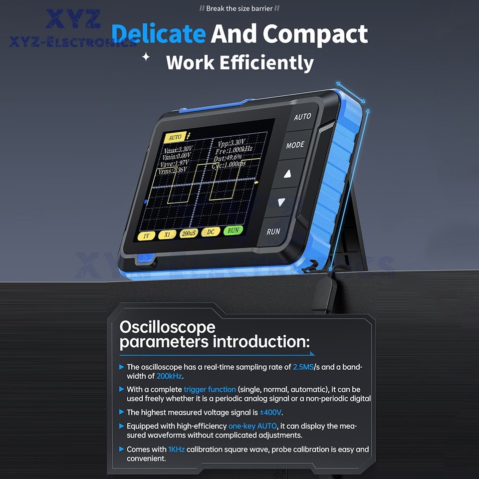 FNIRSI DSO152 Handheld MIni Oscilloscope Portable Digital Oscilloscope ...