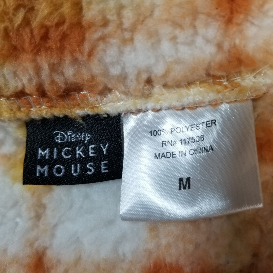 Disney Sherpa Overshirt M Plaid Hidden Mickey Mouse Button Up Chore ...