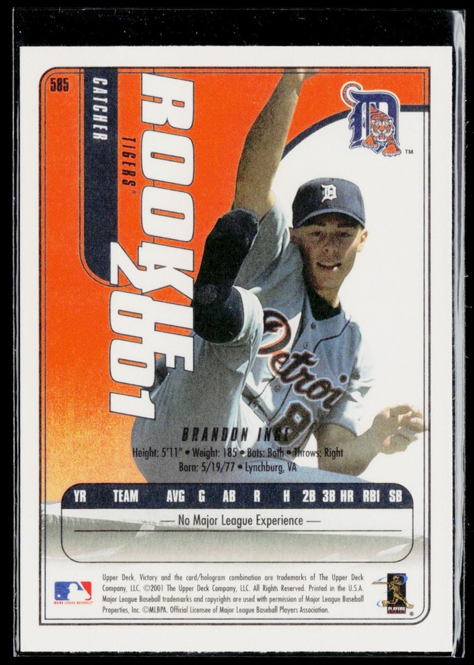 2001 Upper Deck Victory #585Brandon Inge Detroit Tigers | eBay