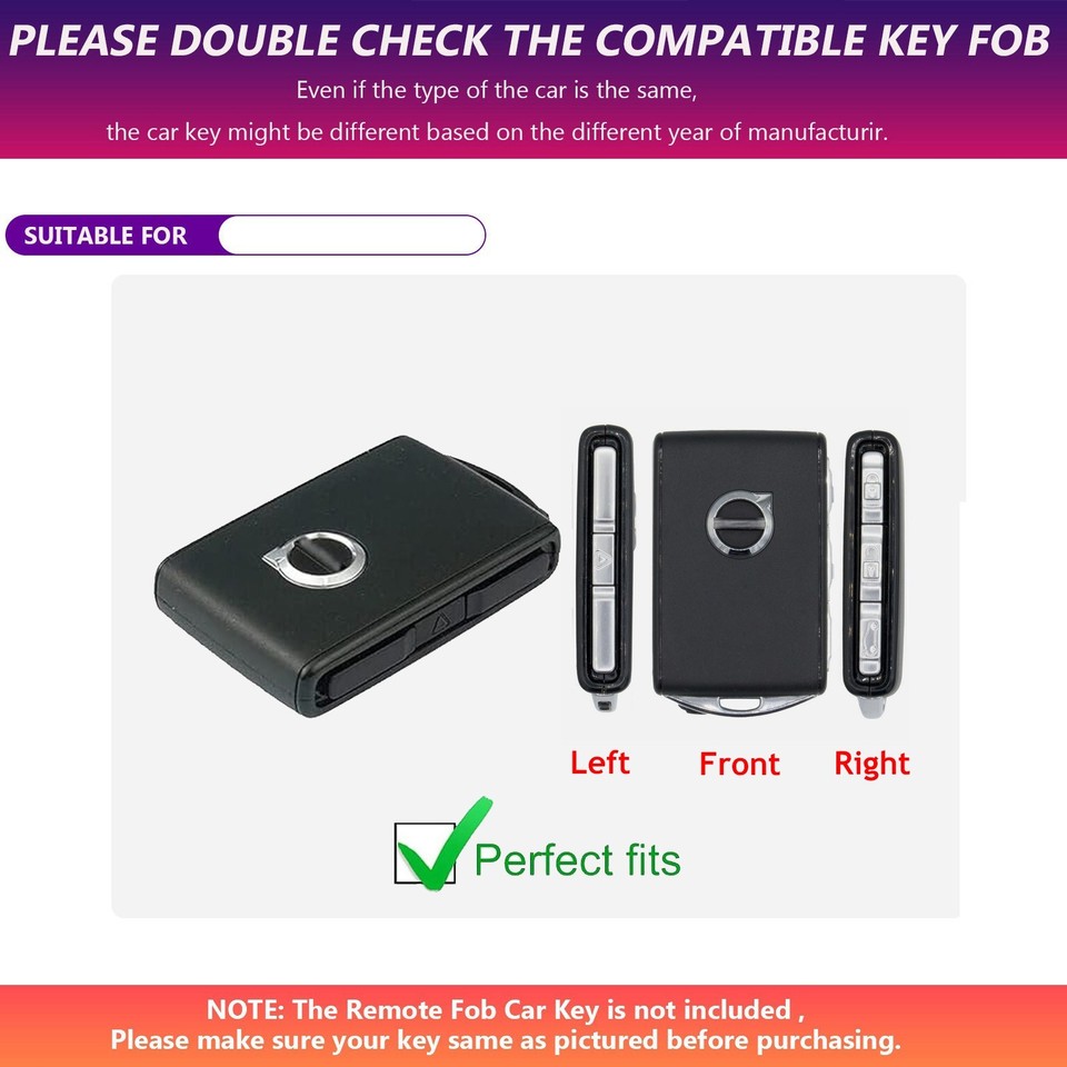 Leather Key Fob Cover Case Peotect For Volvo XC40 XC60 S60 S90 XC90 V60 ...