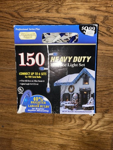 New Professional Series Plus Heavy Duty Christmas Blue Ice Light Set | eBay