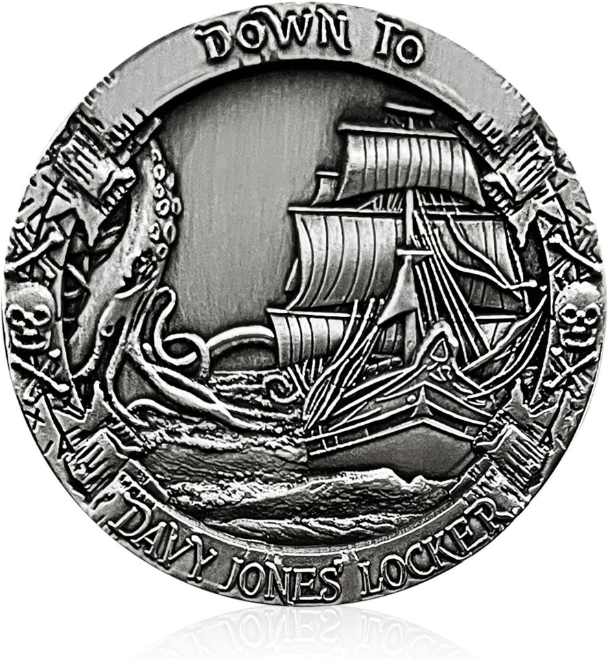 New Davy Jones Locker Challenge Coin Skull Pirate Coin For Pirate ...