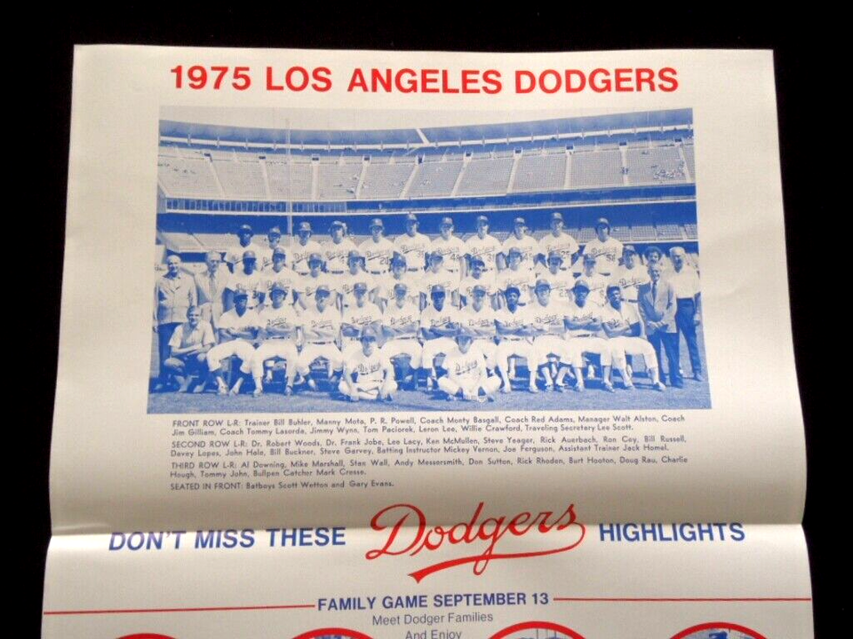 orig./Nice!! 1975 Los Angeles Dodgers *Poster Night* LOT X 18 Baseball ...