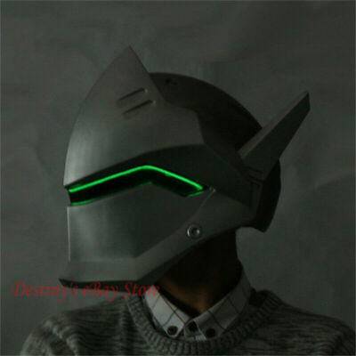 Overwatch OW Genji Cosplay Props PVC Mask Full Face Helmet Gray ...