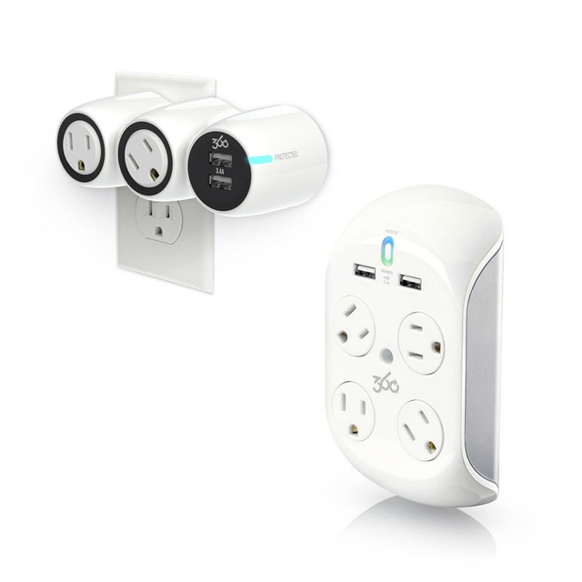360 Electrical Revolve 2.4 Surge Protector 4 Rotating Outlets & Power ...