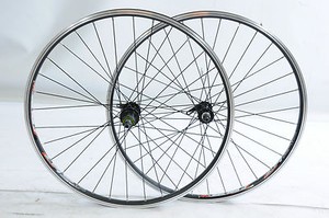 26" MTB BIKE WHEELS (559 x 19c) 8/9 SPEED CASSETTE HUBS BLACK DUAL WALL ...