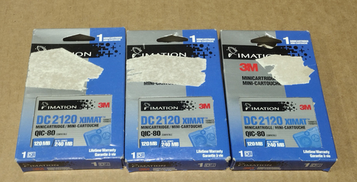 DC2120 XIMAT QIC-80 Mini Data Cartridge 120MB Imation 3M Lot of 3 NEW ...